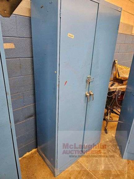 Blue Metal Storage Cabinet - McLaughlin Auctioneers, LLC- mc-bid.com