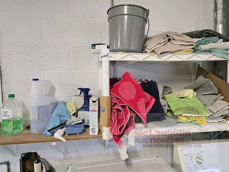 Shelves of Rags and Cleaning Supplies - McLaughlin Auctioneers, LLC- mc ...