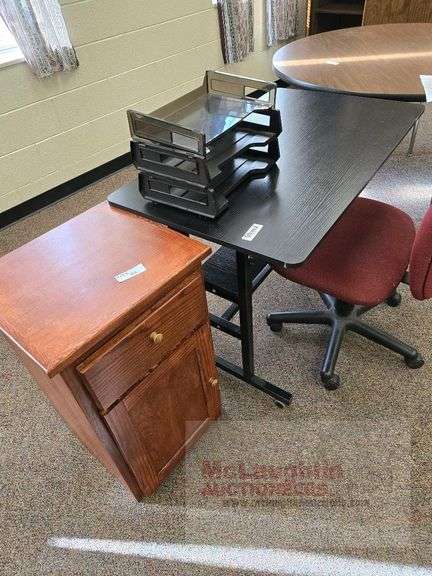 Desk, Chair, Side Cabinet and Organizers - McLaughlin Auctioneers, LLC ...