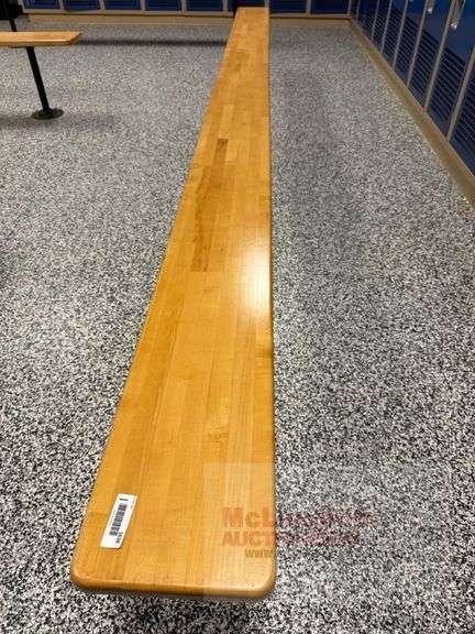 Locker Room Bench, Wood Seat, Metal Legs, Floor Mounted - McLaughlin ...