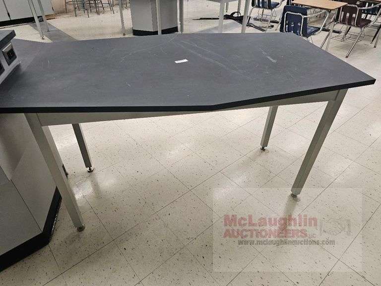 Laboratory Table, Steel Legs, Matte Black Resin Surface, 72x30x30 ...