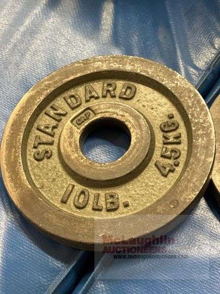 CAP Barbell Standard Weight Plates, 10 lb (4.5 kg), Cast Iron ...