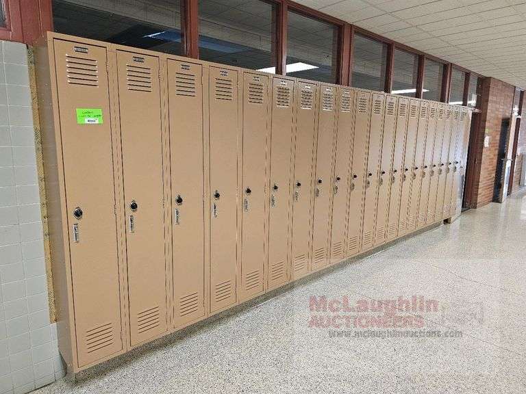 Beige Lyon School Lockers, Metal, Combination Lock, Ventilated Doors. 2 ...