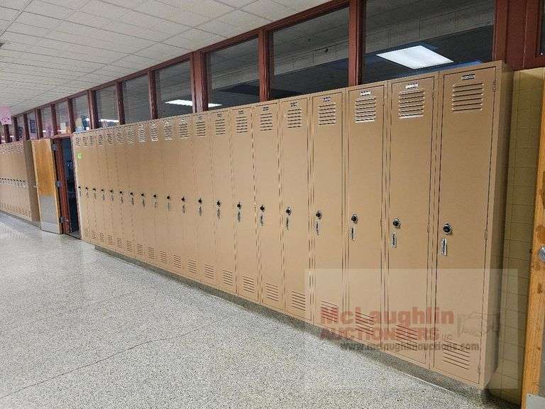 Beige Lyon School Lockers, Metal, Combination Lock, Ventilated Doors. 2 ...