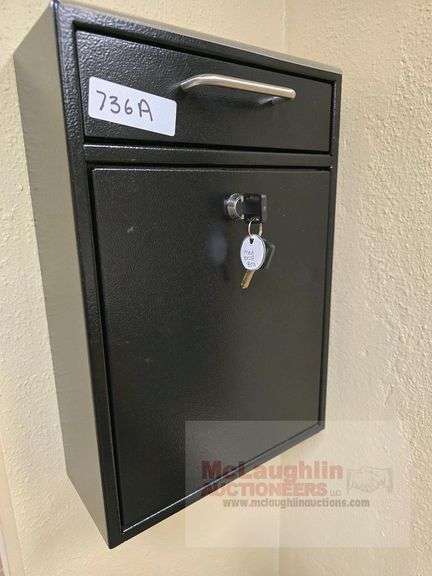 AdirOffice Secured Safe Drop Box, Black, Steel, Wall-Mounted, Key Lock ...