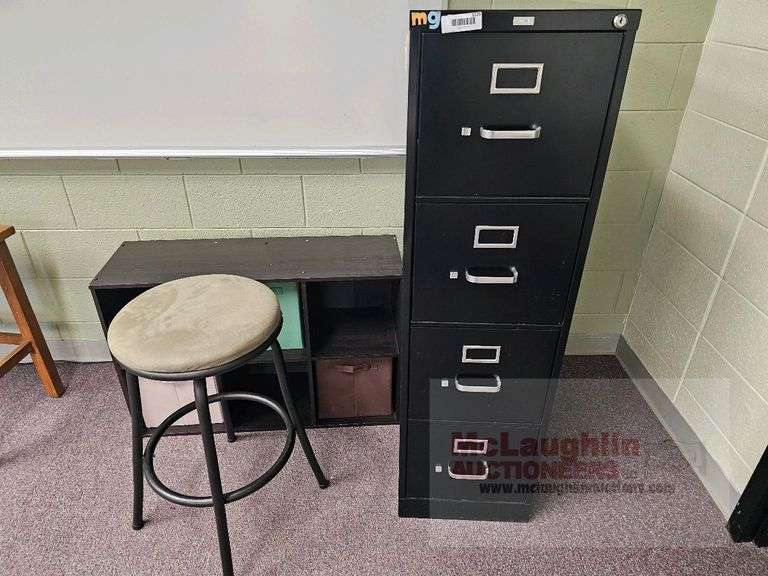 HON 4-Drawer Filing Cabinet, Storage Cubes, and Stool - McLaughlin ...