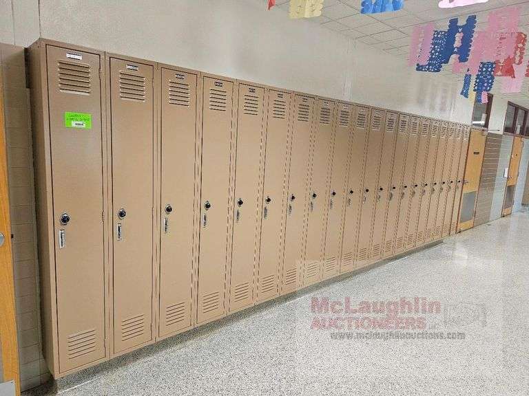 Beige Metal School Locker with Combination Lock, Ventilated. 2-289 to 2 ...