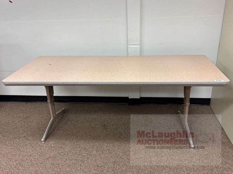 Sturdy Table, 72x30 in, Laminate Top, Metal Legs, Beige - McLaughlin ...
