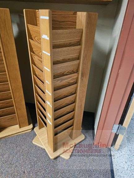 Wooden Magazine / Paper Storage Rack, Natural Oak Finish, Rotating Base ...