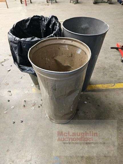 Industrial Black and Grey Plastic Trash Cans, First Aid Kit ...