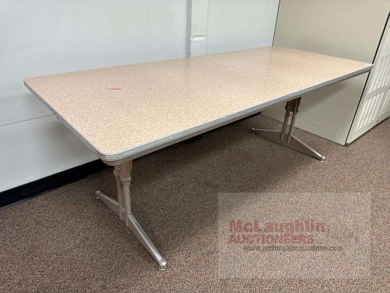 Sturdy Table, 72x30 in, Laminate Top, Metal Legs, Beige - McLaughlin ...