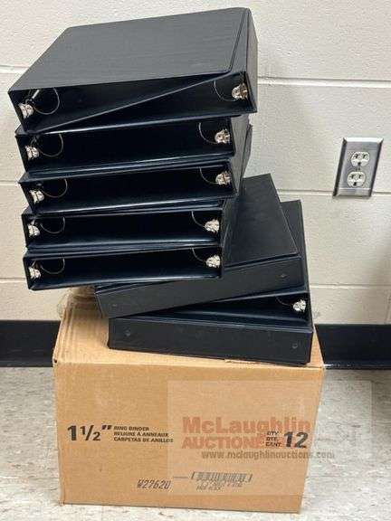 Black 1 1/2" Ring Binders - McLaughlin Auctioneers, LLC- mc-bid.com