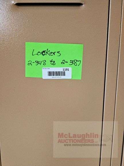 Beige Metal School Lockers, Combo Locks, Louvered Vents. 2-348 to 2-387 ...