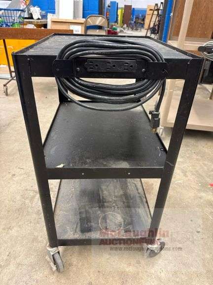Portable Rolling AV Cart, Steel, 2 Shelves, Black, 24"x18"x40 ...