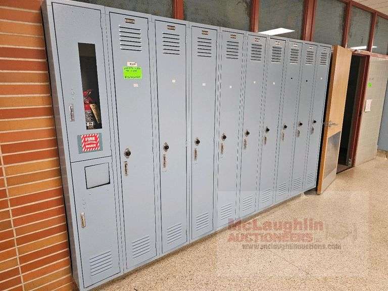 Metal Locker Set with Fire Extinguisher and Trash Compartment ...