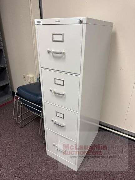 4-Drawer Metal Filing Cabinet with Stacking Chairs - McLaughlin ...
