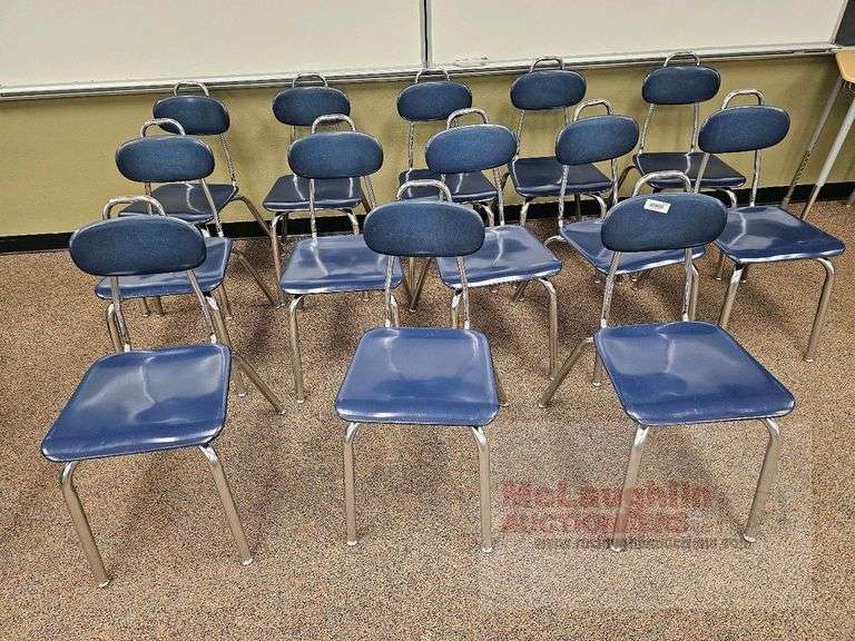 Blue Classroom Chairs, Stackable Design - McLaughlin Auctioneers, LLC ...