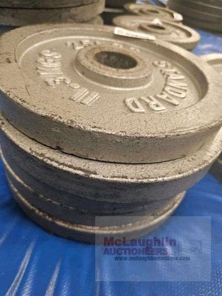 Standard 25 Lbs Cast Iron Weight Plates, 1-Inch Hole - McLaughlin ...