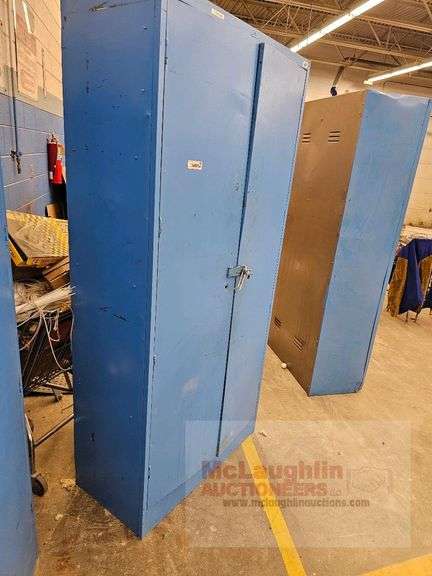Blue Metal Storage Cabinet - McLaughlin Auctioneers, LLC- mc-bid.com