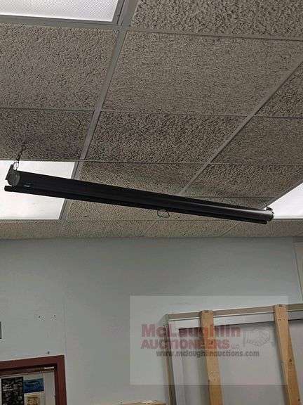 Large Whiteboard with Sliding Panels, Flag, Clock, Projection Screen ...