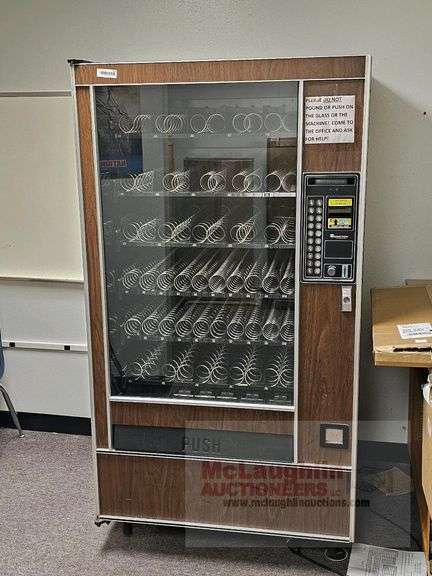 Vending Machine with Coin and Bill Acceptor, Push-Button Selection ...