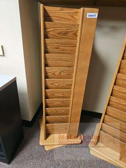 Wooden Magazine / Paper Storage Rack, Natural Oak Finish, Rotating Base ...