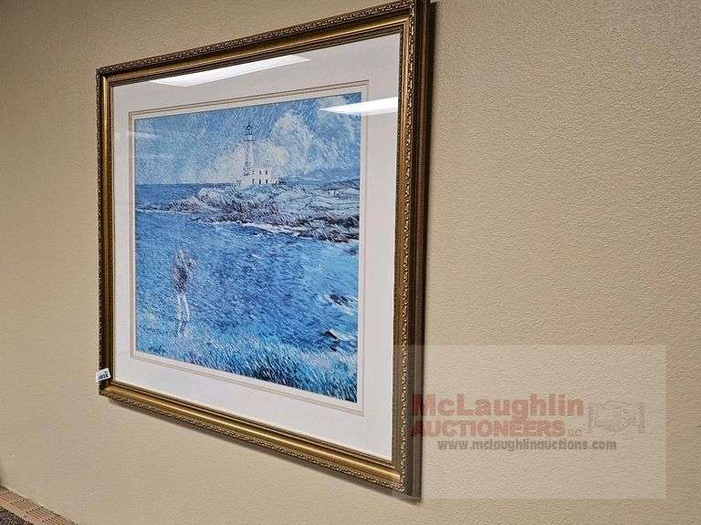 Framed Artwork with Lighthouse Scene, Wood Frame, Print - McLaughlin ...