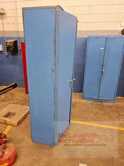 Blue Metal Storage Cabinet - McLaughlin Auctioneers, LLC- mc-bid.com