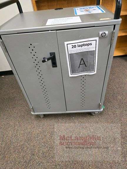 HP Laptop Charging Cart, 20 Laptop Capacity - McLaughlin Auctioneers ...