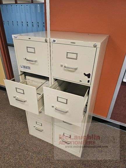 2 Beige Metal Vertical Filing Cabinet - McLaughlin Auctioneers, LLC- mc ...
