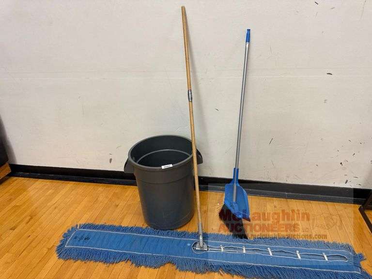 Janitorial Cleaning Set with 60" Dust Mop, 48" Broom, and 12-Gallon ...