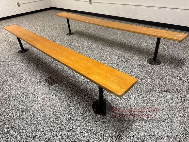 Two Wood Locker Room Benches - McLaughlin Auctioneers, LLC- mc-bid.com