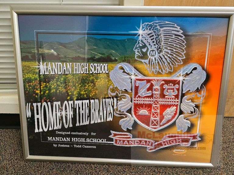 Mandan High School Commemorative Plaque by Jostens, "Home of the Braves ...