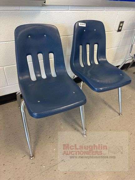 Virco 9000 Series Classroom Chair, Blue, Plastic Seat, Metal Legs ...