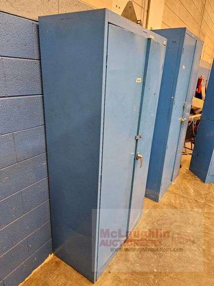 Blue Metal Storage Cabinet - McLaughlin Auctioneers, LLC- mc-bid.com