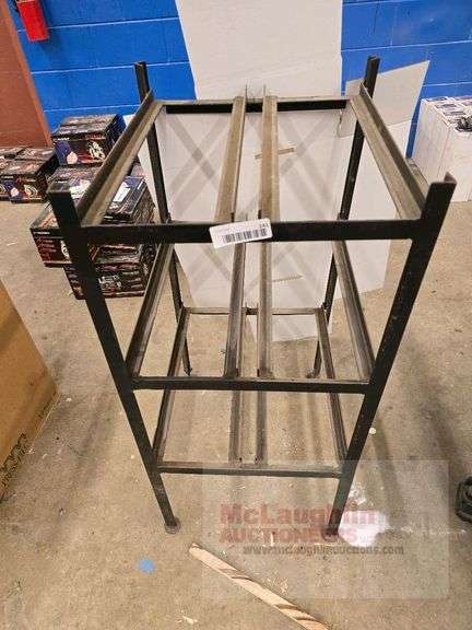 Black Metal Storage Rack, 3 Shelves - McLaughlin Auctioneers, LLC- mc ...