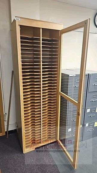Wooden Sheet Music Cabinet with Glass Door, Approx. 40 Shelves ...