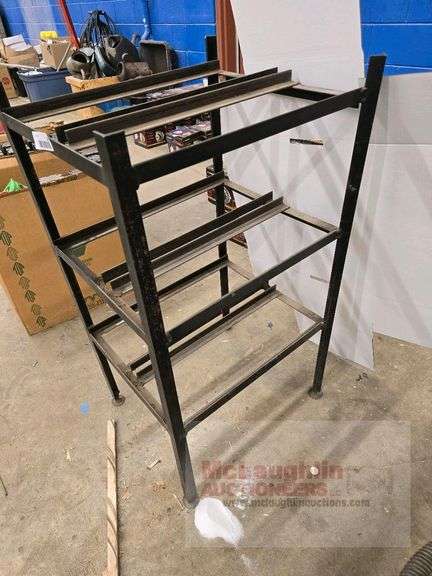 Black Metal Storage Rack, 3 Shelves - McLaughlin Auctioneers, LLC- mc ...