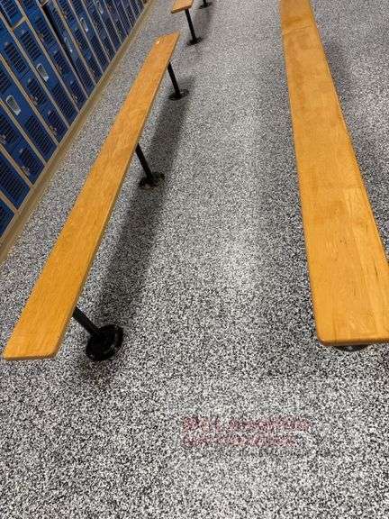 2 Locker Room Benches, Wood and Metal, Floor-Mounted - McLaughlin ...