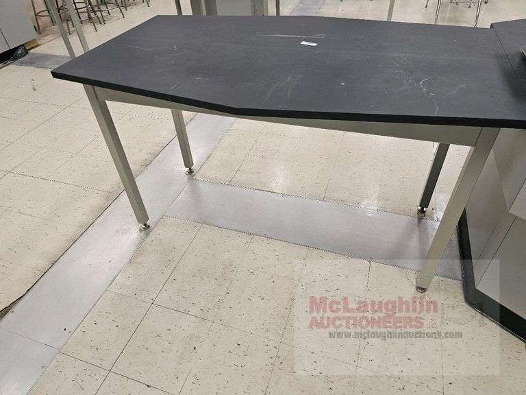 Laboratory Table, Steel Legs, Matte Black Resin Surface, 72x30x30 ...