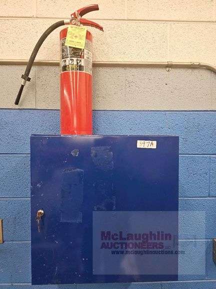 Amerex 397A Dry Chemical Fire Extinguisher, Metal Wall Cabinet with key ...