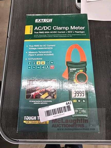 Extech MA445 AC/DC Clamp Meter - McLaughlin Auctioneers, LLC- mc-bid.com