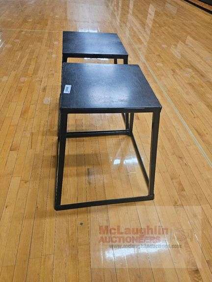 Pair of Black Gym Plyometric Boxes, Metal Frame - McLaughlin ...
