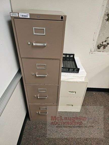 Vertical Metal Filing Cabinets, 4-Drawer and 2-Drawer, Brown and Beige ...