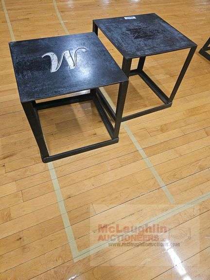 Pair of Black Gym Plyometric Boxes, Metal Frame - McLaughlin ...