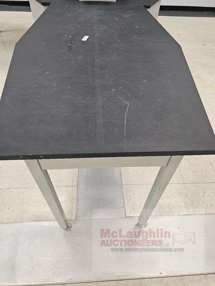 Laboratory Table, Steel Legs, Matte Black Resin Surface, 72x30x30 ...