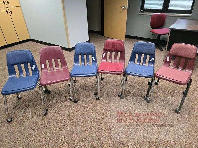 Virco Office Chairs, Model X-9050P, Blue & Maroon, Serial 916SEL93 ...