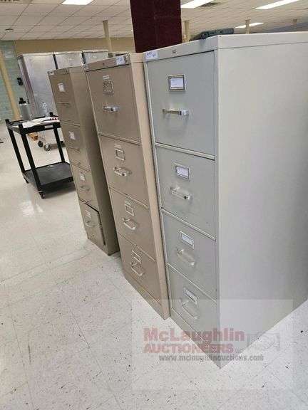 Beige and Gray 4-Drawer Vertical Metal Filing Cabinets - McLaughlin ...