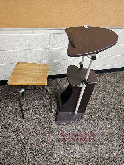 Stand-up Desk and Stool Set, Adjustable Height, Wood & Metal ...