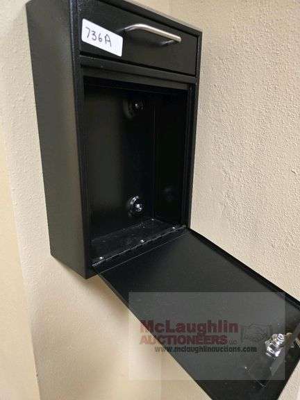 AdirOffice Secured Safe Drop Box, Black, Steel, Wall-Mounted, Key Lock ...